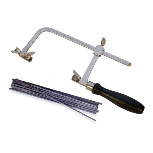 German Type Jewelers Saw Frame with 144 assorted jewelers saw blades ...