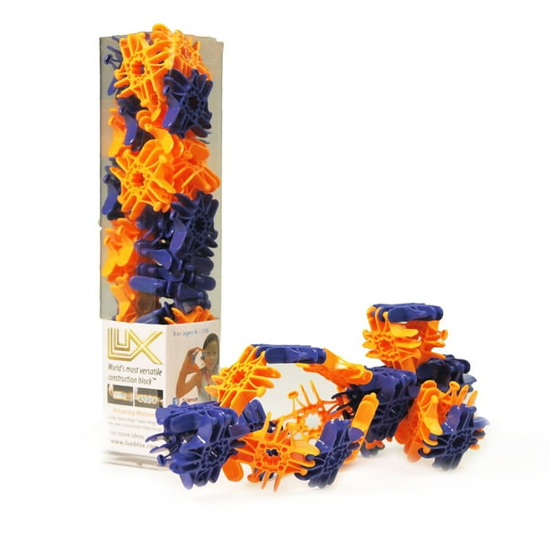 Lux Blox Orange and Blue Fidget Flexer Set (30 Pieces) Flexible and ...