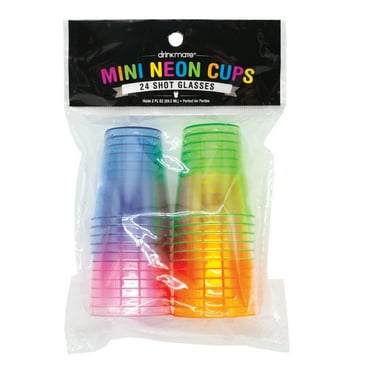 Best Brands 24pc Mini Plastic 2oz Bright Neon Color Cups - Walmart.com