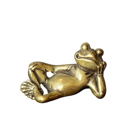 TILIYHELLO Funny Brass Lying Thinking Frog Miniature Figurines Toys ...