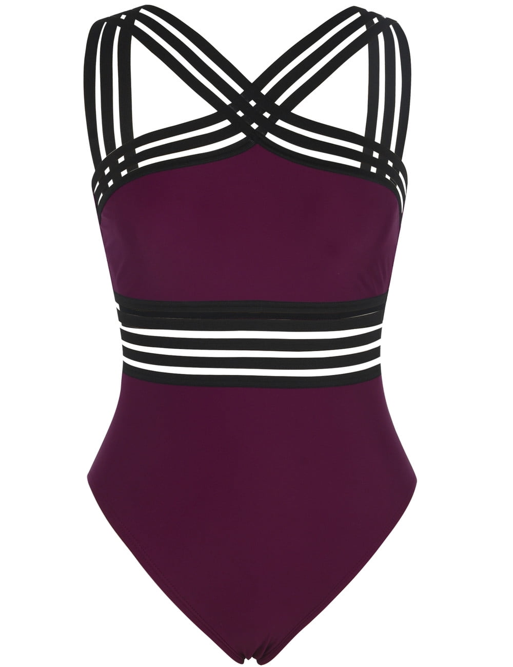 Hilor Womens One Piece Swimsuits Front Crossover Bathing Suits Hollow ...