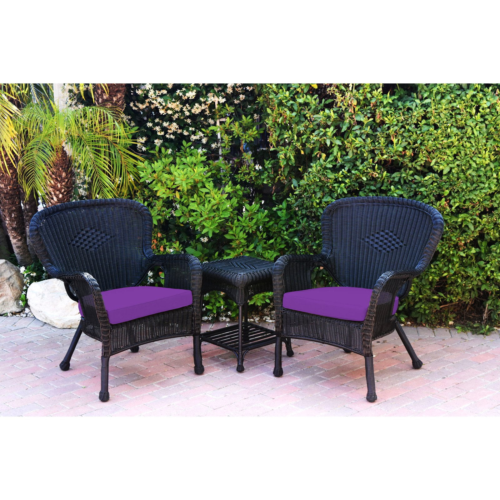 Jeco Windsor Resin Wicker 3 Piece Patio Conversation Set - Walmart.com