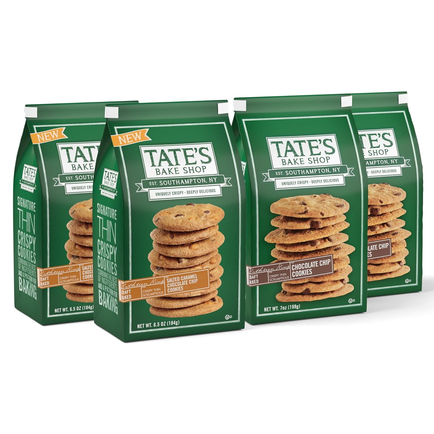 Tate’s Bake Shop Chocolate Chip Cookies, 16 – 2 Cookie Snack Packs (2 ...