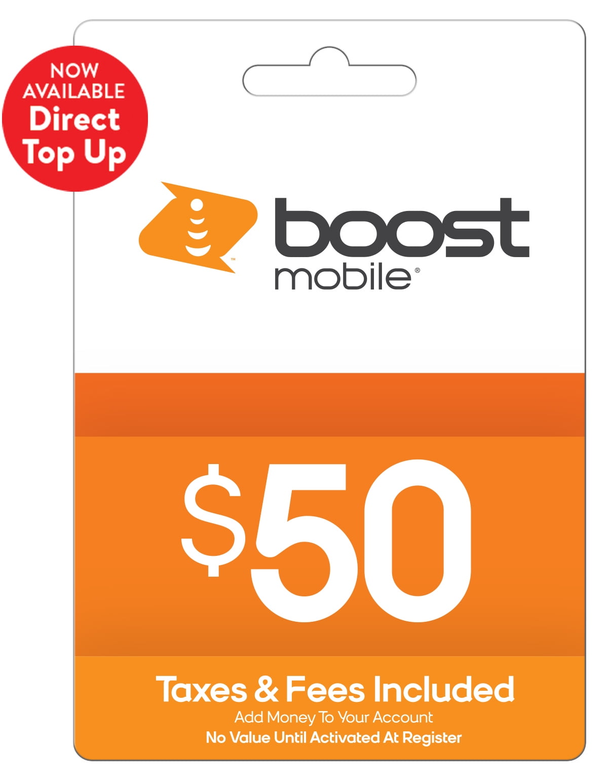 Boost Mobile $50 Direct Top Up - Walmart.com - Walmart.com