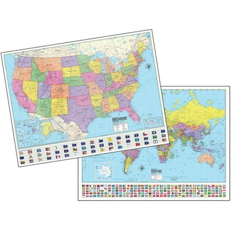 Universal Map 29821 48 x 36 Inch Advanced Us, World Physical Paper ...