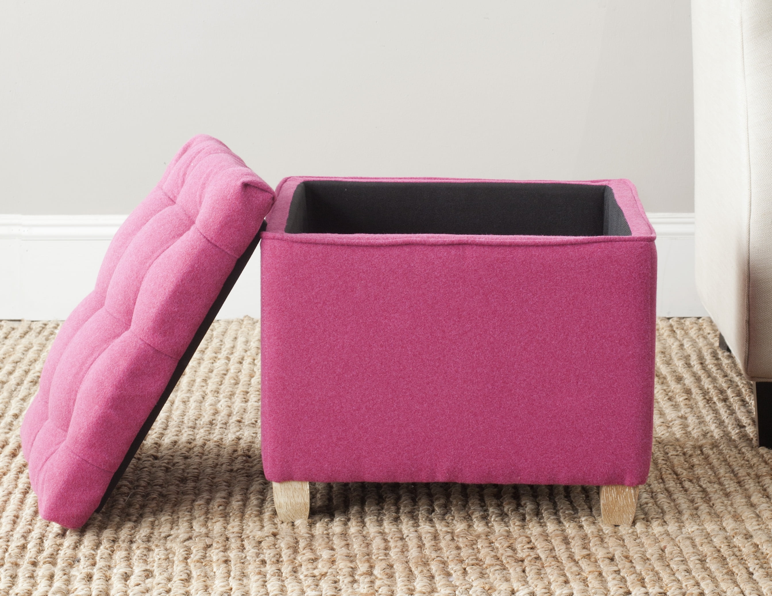 Safavieh Joanie Rustic Glam Tufted Storage Ottoman - Walmart.com