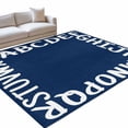 Bold Alphabet Washable Area Rug 3 x 5 ft Modern Nautical Letters Dark ...