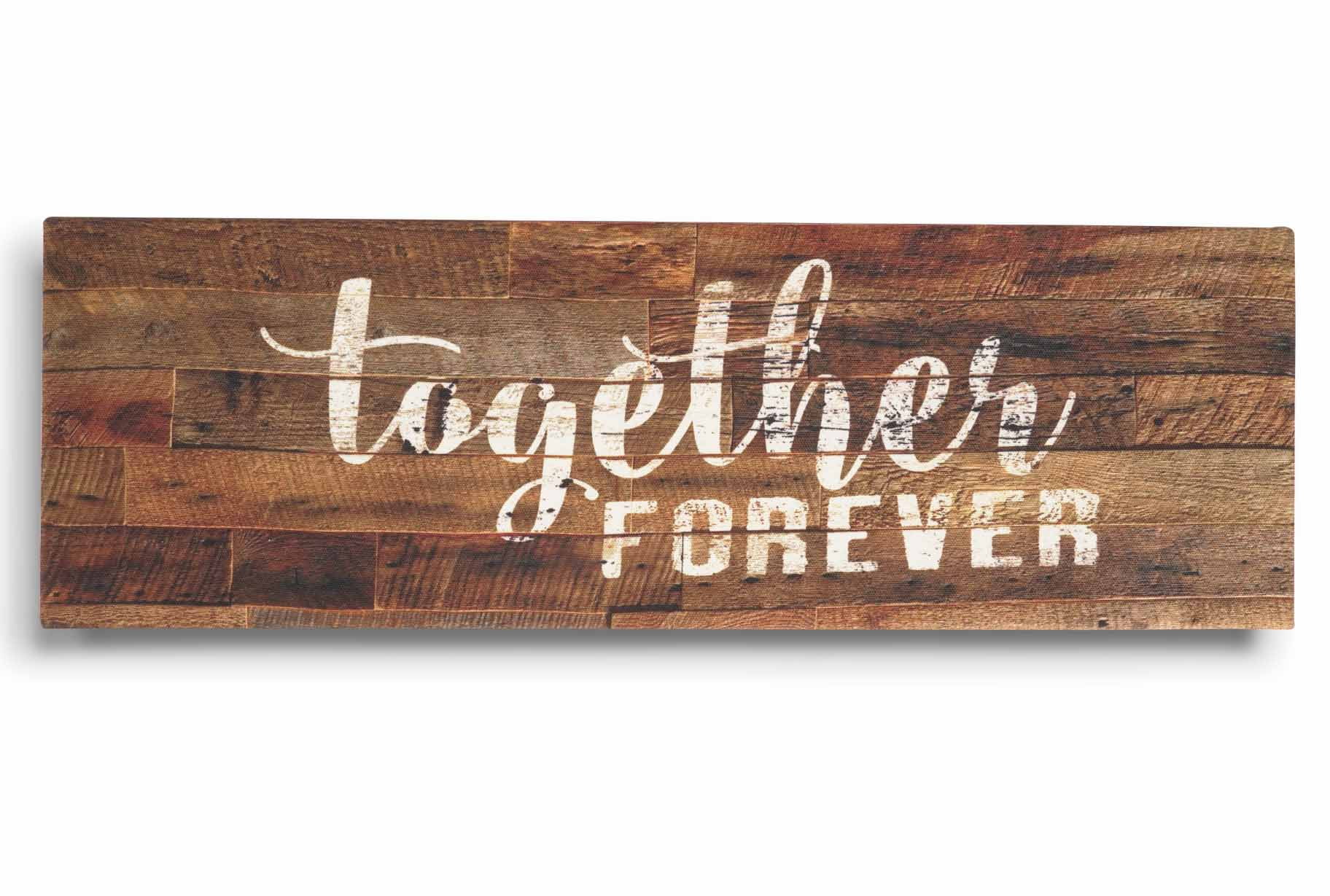 Inkdotpot Stretched Canvas Quotes Wall Art Decor, Together Forever Wall ...