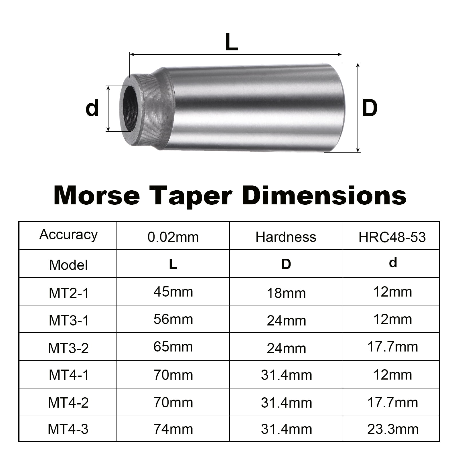 Uxcell MT3 To MT1 Morse Taper Adapter Reducing Drill Sleeve, 54% OFF
