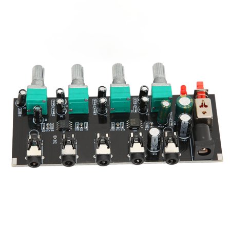 4 Way Stereo Sound Mixer Board, DC5V-12V 4 In 1 Out Maximum 70mA Drive ...