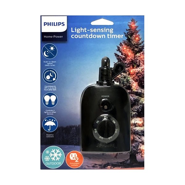 Philips Dusk to Dawn Light-Sensing Countdown Timer - Indoor/Outdoor ...