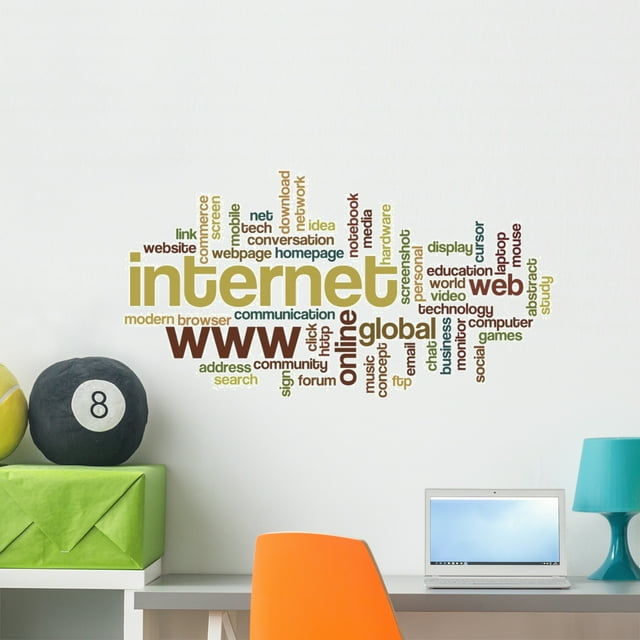 Internet Word Cloud Wall Decal by Wallmonkeys Peel and Stick Graphic ...