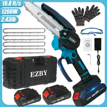 UNTIMATY 6 inch Mini Chainsaw with 2 Batteries Cordless Handheld Chain ...