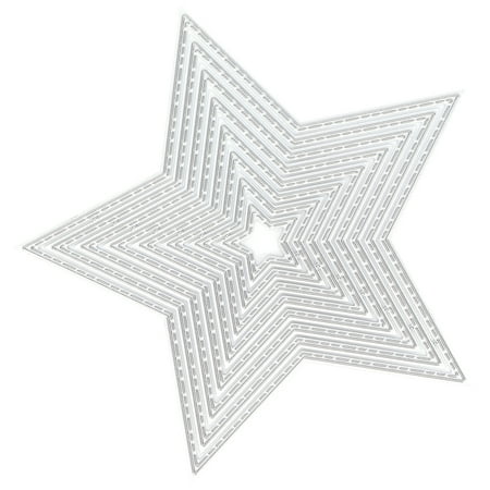 ESTINK Metal Cutting Die Five‑pointed Star Shape Emboss Stencil Album ...