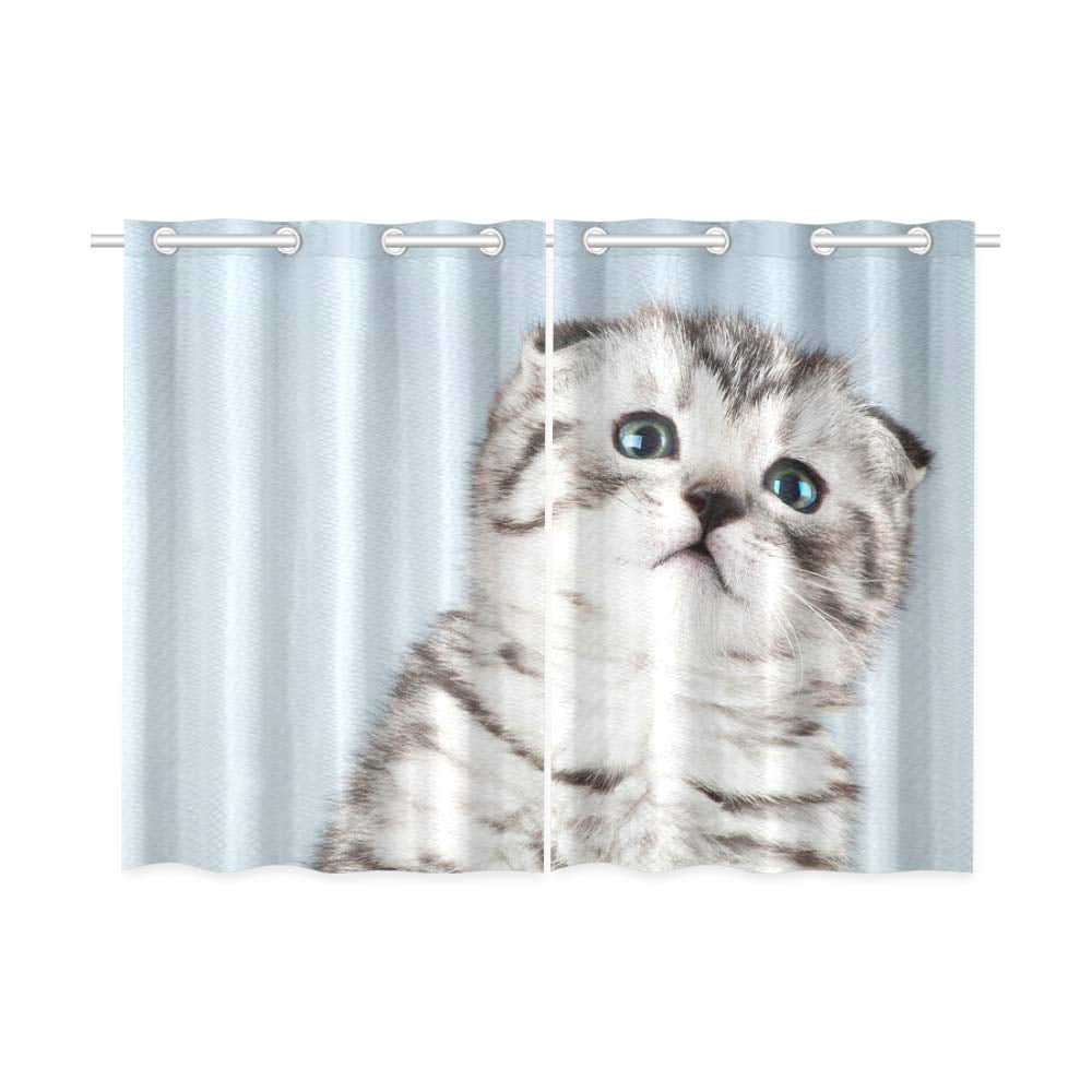 MKHERT Scottish Fold Cat Window Curtains Kitchen Curtain Room Bedroom ...
