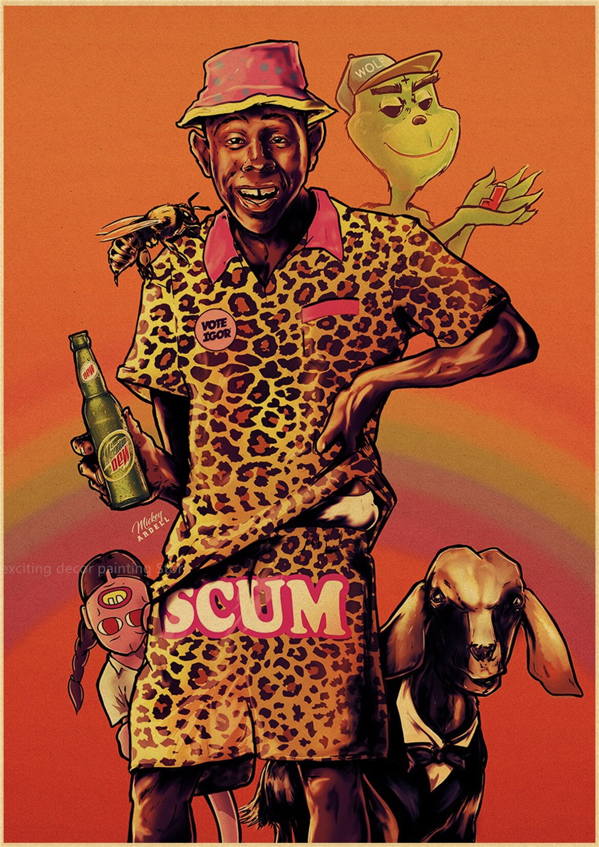 Rapero Tyler The Creator Flower Boy Posters Lobo Retro Papel Kraft ...