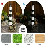 3-Tier Coastal Lighthouse Waterfall Fountain with LED Lighting for ...