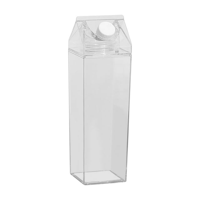 Agiferg Milk Carton Water Bottle Transparent Square Milk Bottle ...