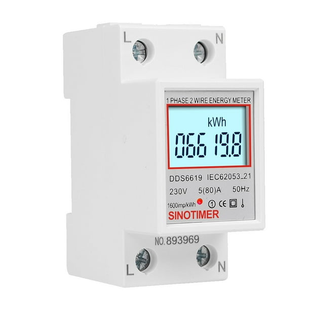 relayinert Digital Single Phase LCD Display Energy Meter kWh Backlight ...