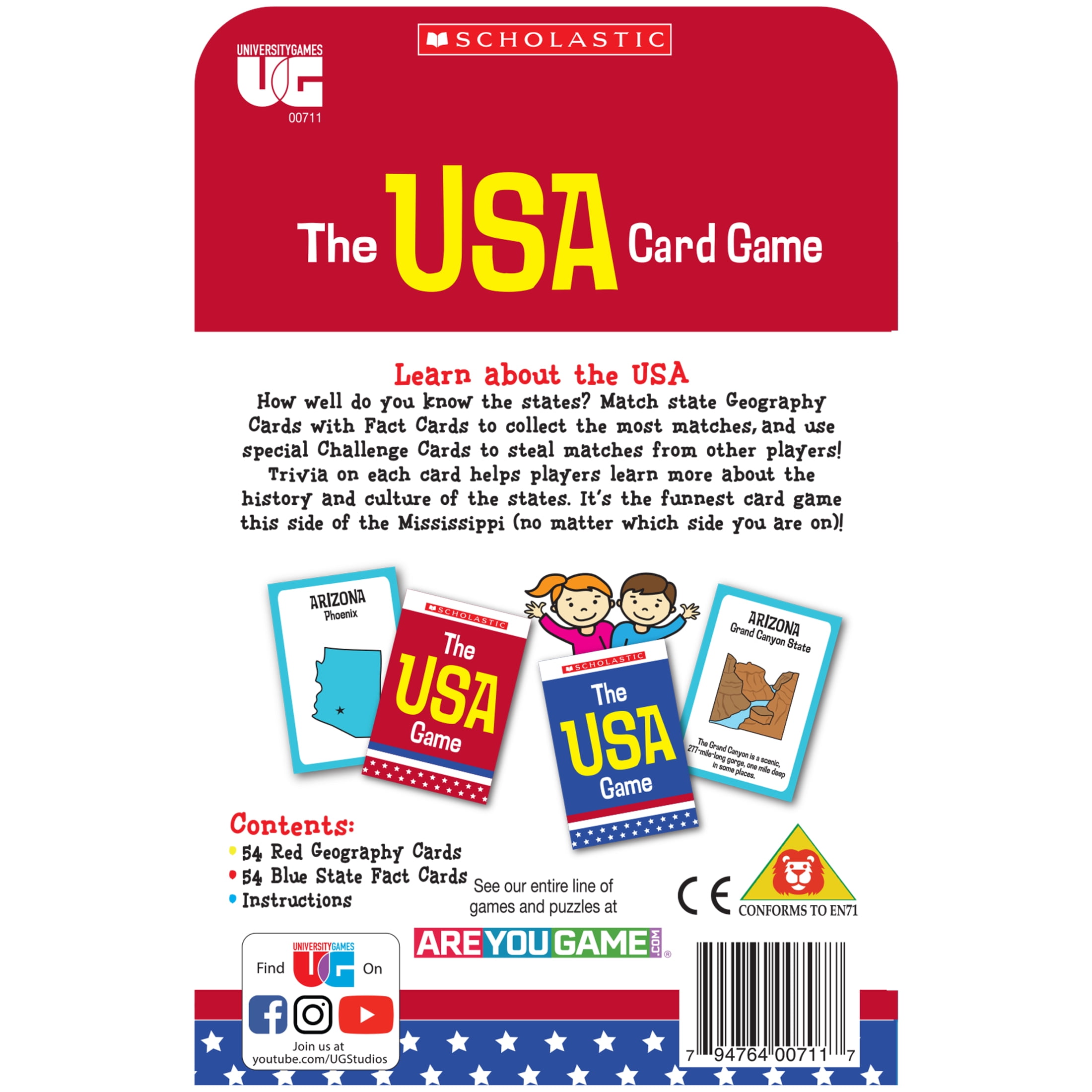 Buy Scholastic USA Travel Card Game from University Games, for Ages 6 ...