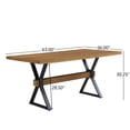 Euroco 63" Wood Rectangular Dining Table for 4-6, Kitchen Table with X ...
