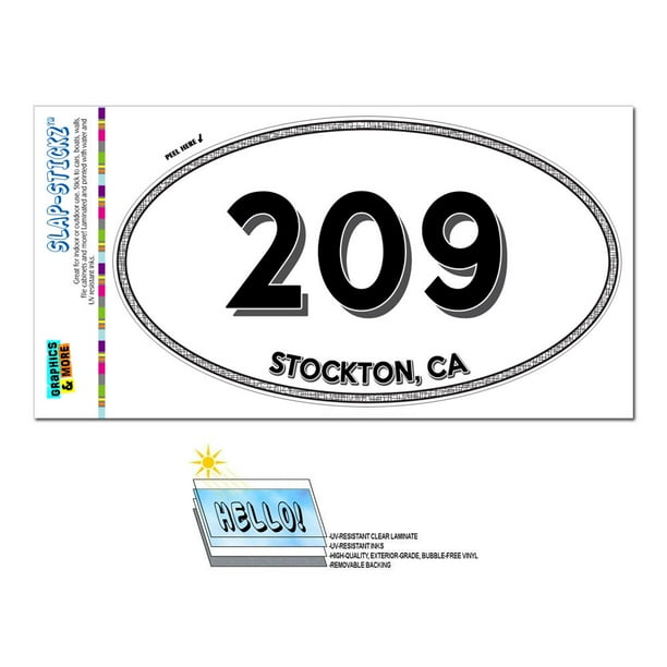 209 - Stockton, CA - California - Oval Area Code Sticker - Walmart.com ...