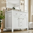 Totti Artemis 44" White Transitional Double Sink Bathroom Vanity w ...