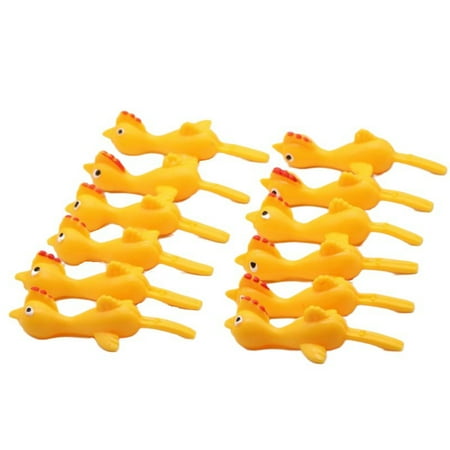 FanShow 20 Pcs Creative Ejection Chicken Toy Light Rubber Finger Prank ...