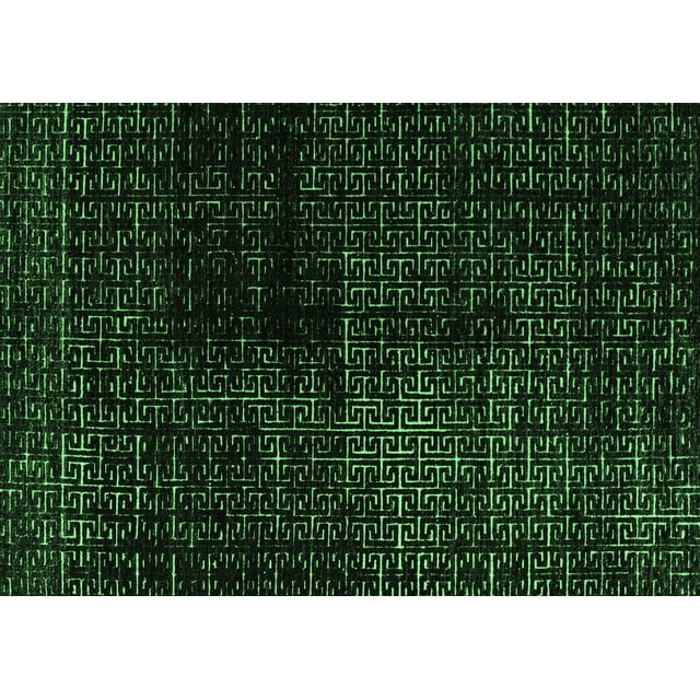 Ahgly Company Indoor Rectangle Abstract Emerald Green Modern Area Rugs ...