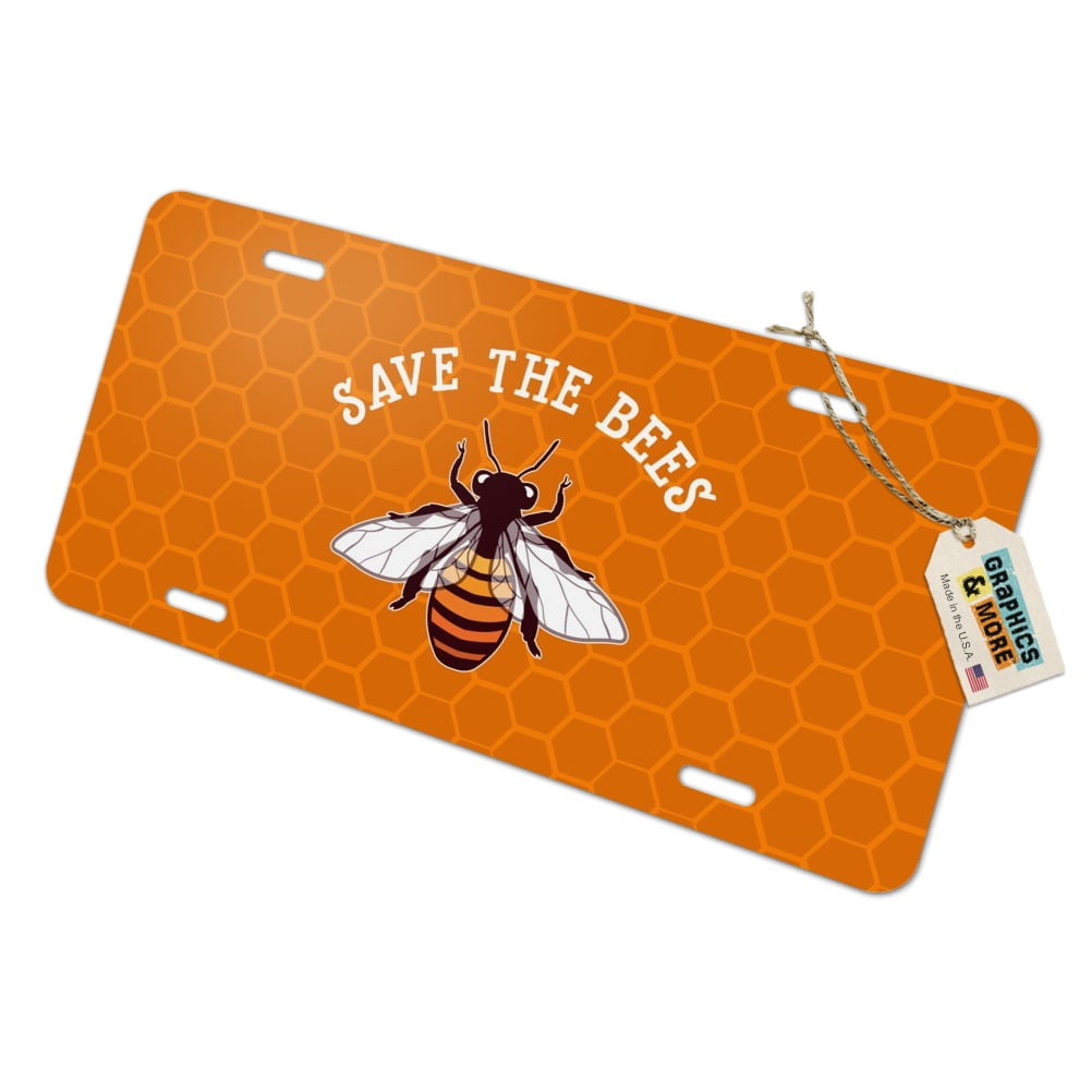 Save The Bees Honey Novelty Metal Vanity Tag License Plate - Walmart.com