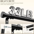 Adjustable Black Curtain Rods 18-60 Inch, 1 Inch Heavy Duty Telescoping ...