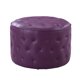 Chic Home Tosh Button Tufted PU Leather Upholstered Round Ottoman ...