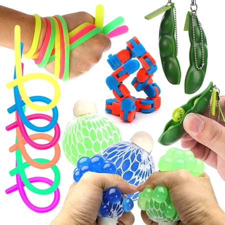 Fidget Sensory Toys for for Autism, ADHD. 2 Stress Relief Balls, 2 ...