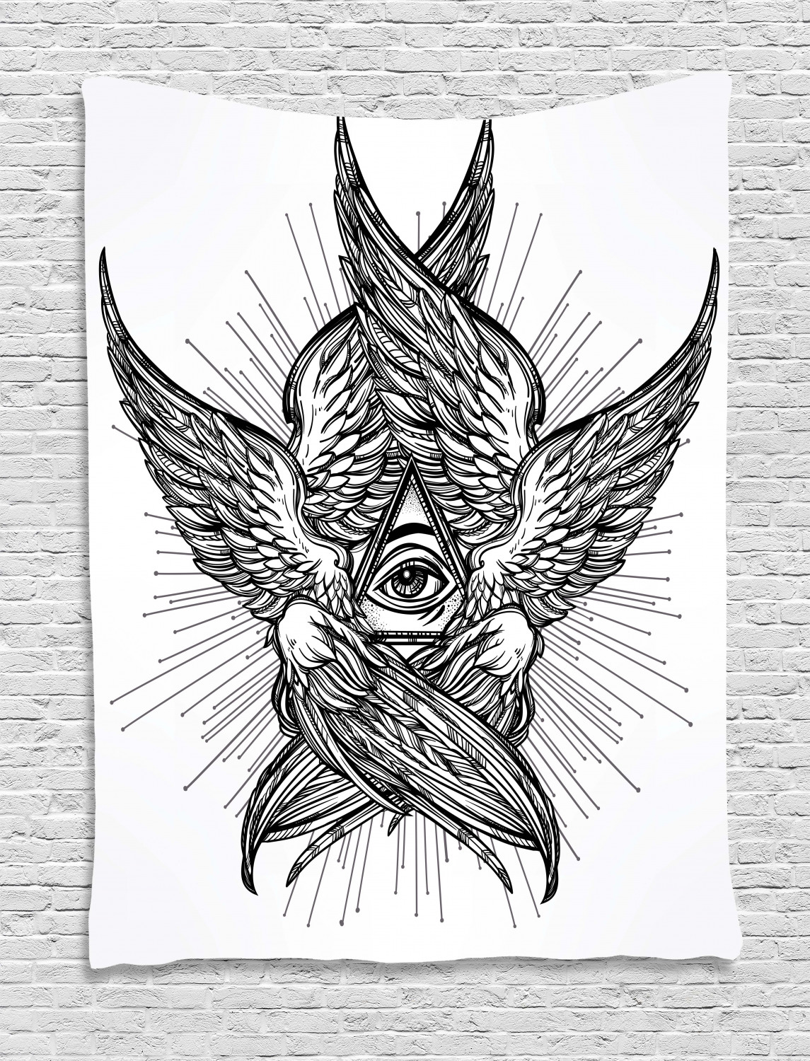 Eye Tapestry, All Seeing Eye of Providence Hand Drawn Vintage Style ...