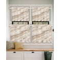 Abstract Beige Stripes Short Blackout Curtains 30 Inch Long,Natural ...