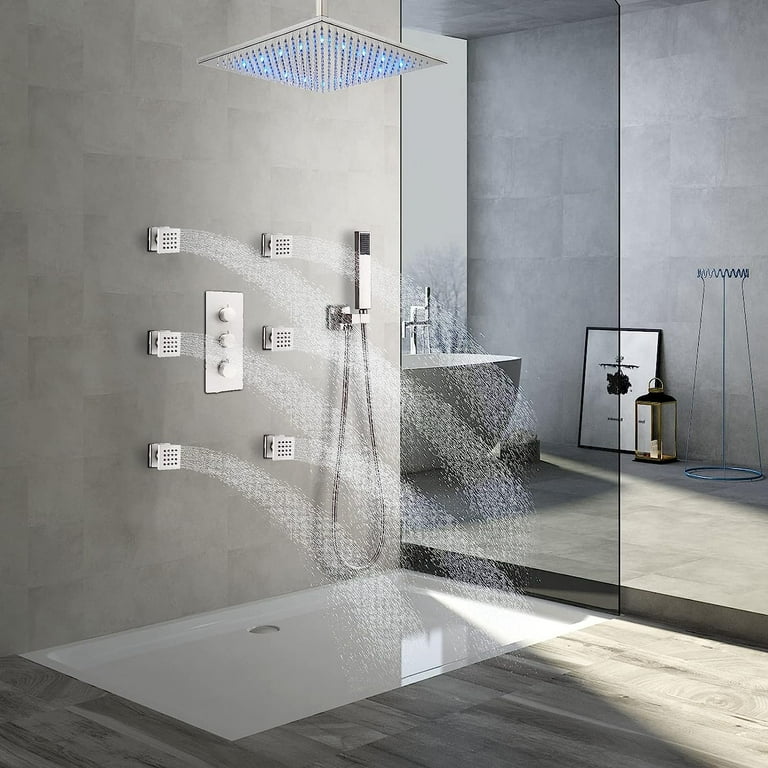 Led Shower System Ceiling Mount Rain Head | Shelly Lighting