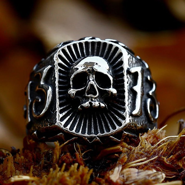 Lucky Number 7 Skull Stainless Steel Ring – GTHIC😘 Descobrindo o ...