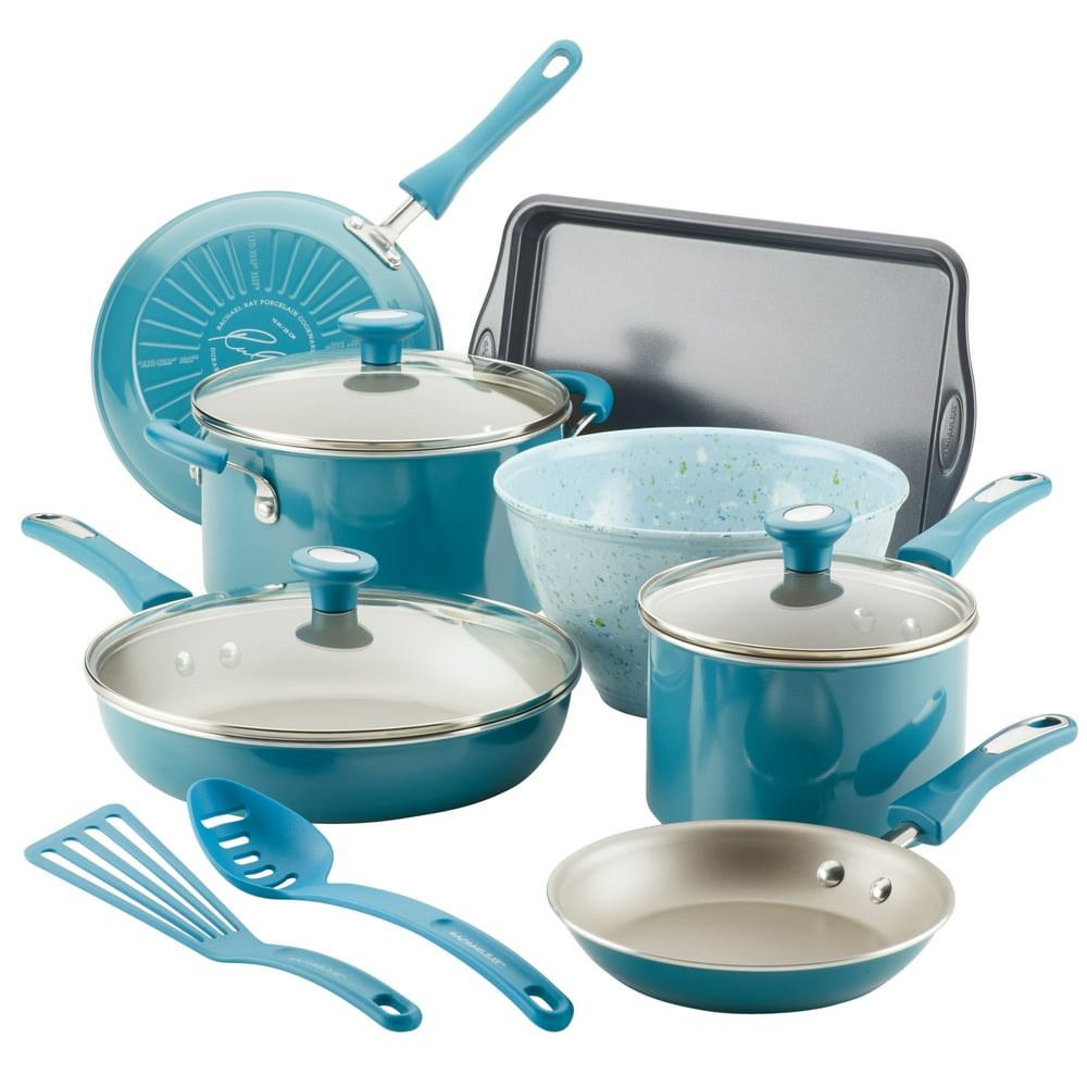 Rachael Ray 12-Piece Get Cooking! Nonstick Pots and Pans Set/Cookware ...
