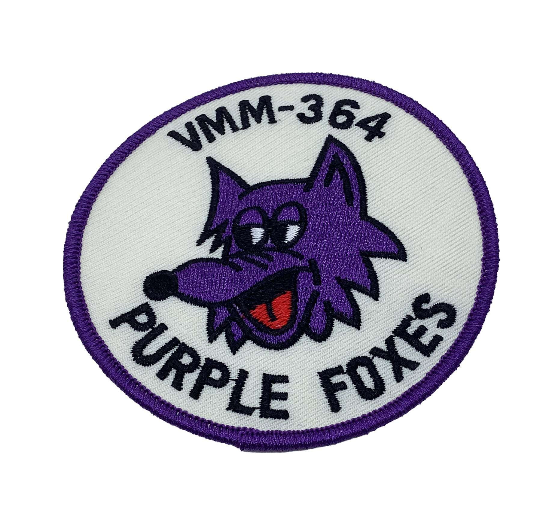 VMM-364 Purple Foxes (White Background) Squadron Patch – With Hook and ...