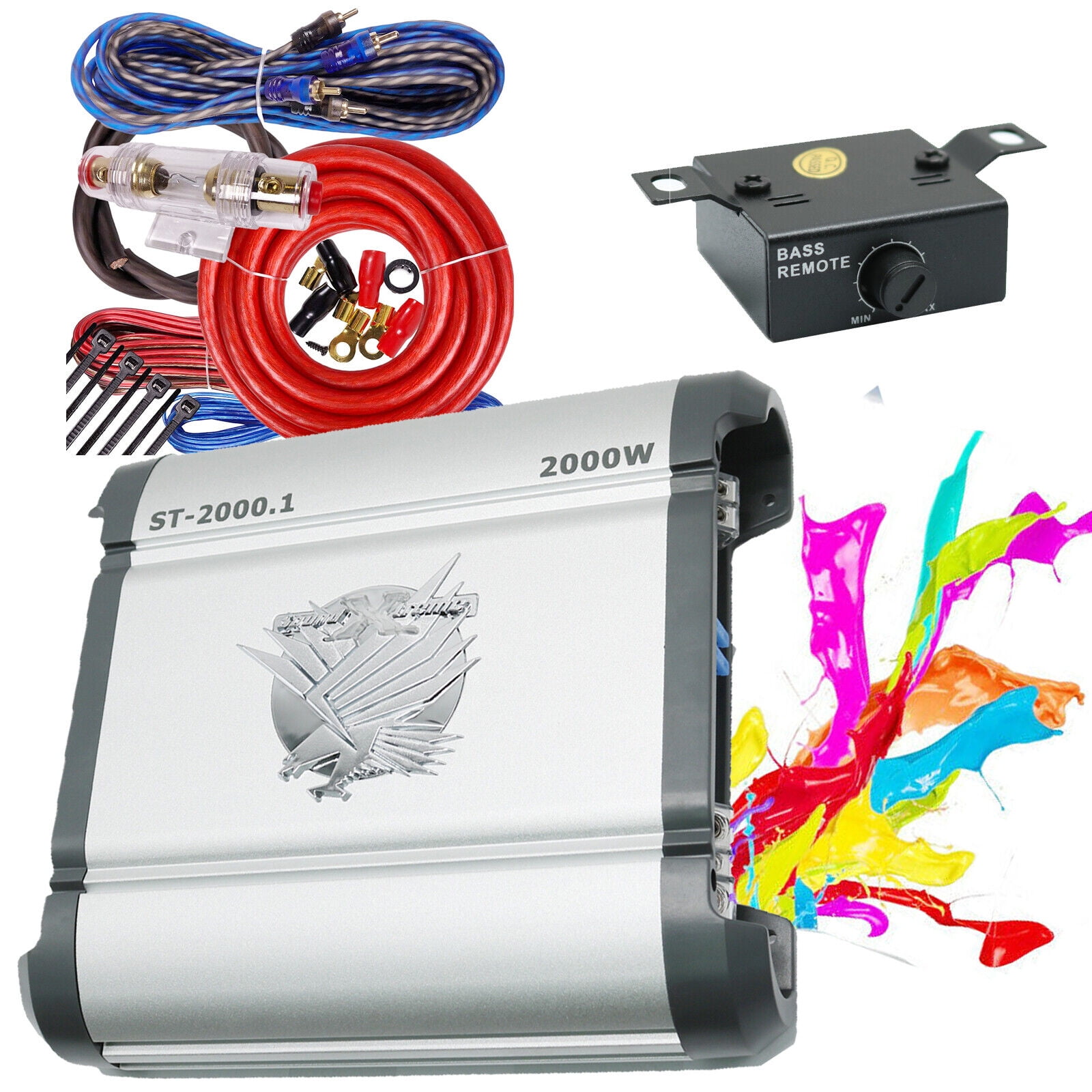 Soundxtrem 2000 Watt Monoblock D Class Car Amplifier w/ Audio Control ...