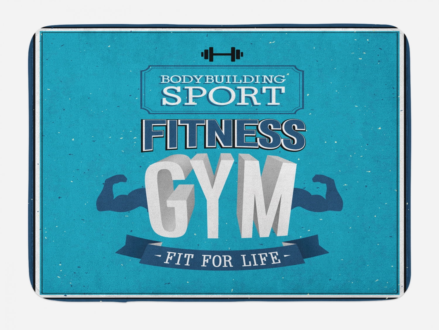 Fitness Bath Mat, Fit For Life Bodybuilding Sport Biceps Sportsman ...