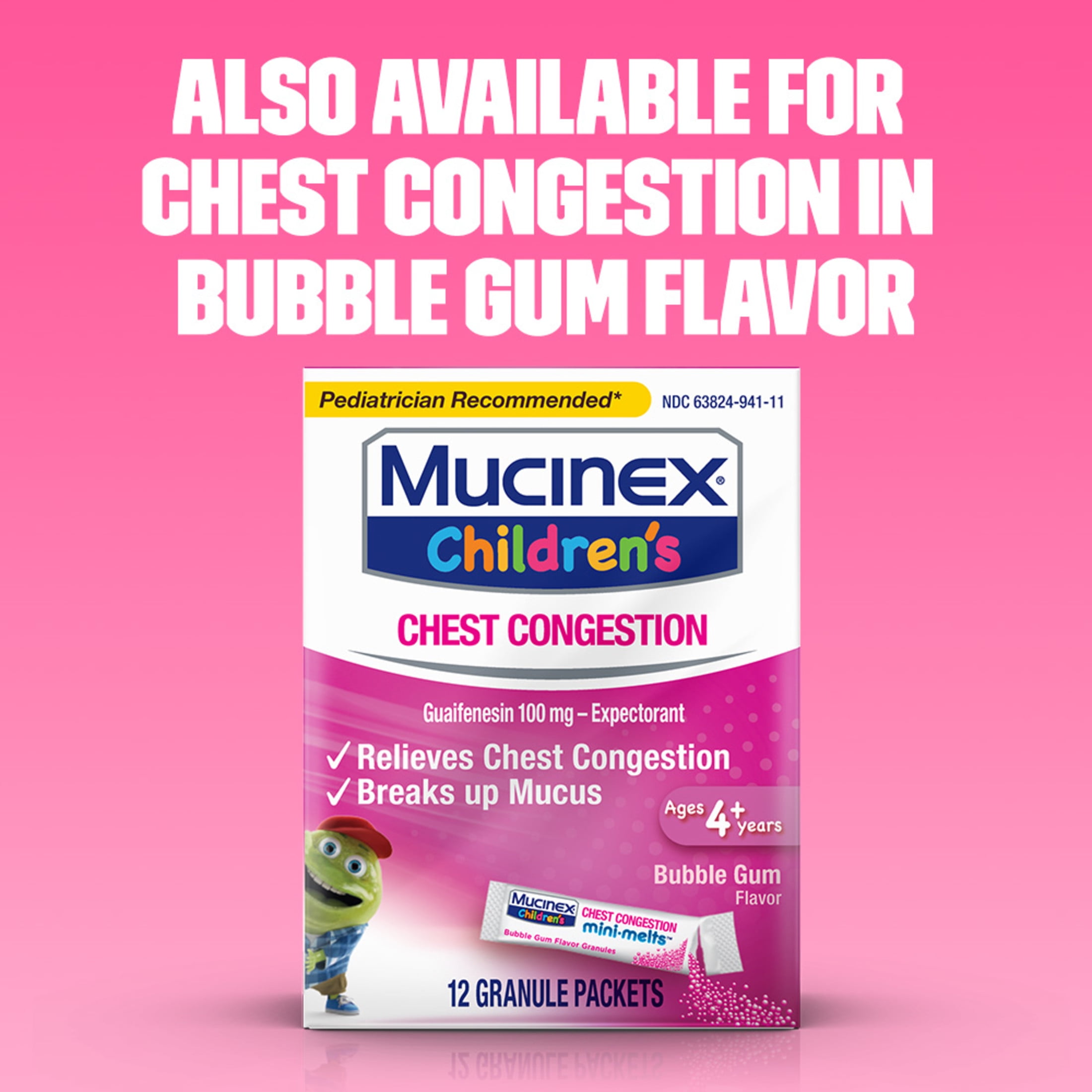 Mucinex Children's Cough Medicine & Expectorant for Kids, OTC Relief ...
