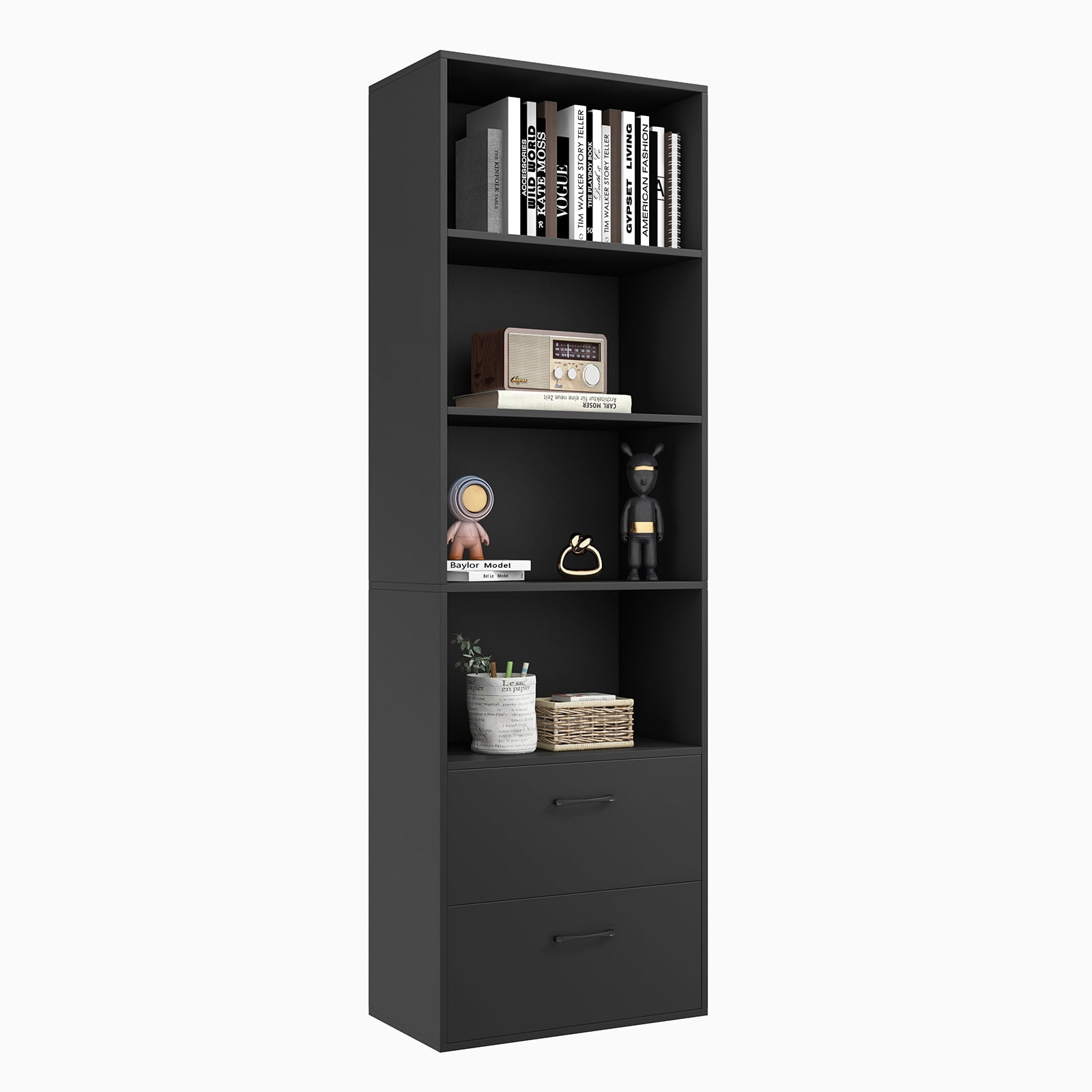 Click here for Patiojoy 74 Tall Bookcase With 2 Slide-Out Drawers... prices