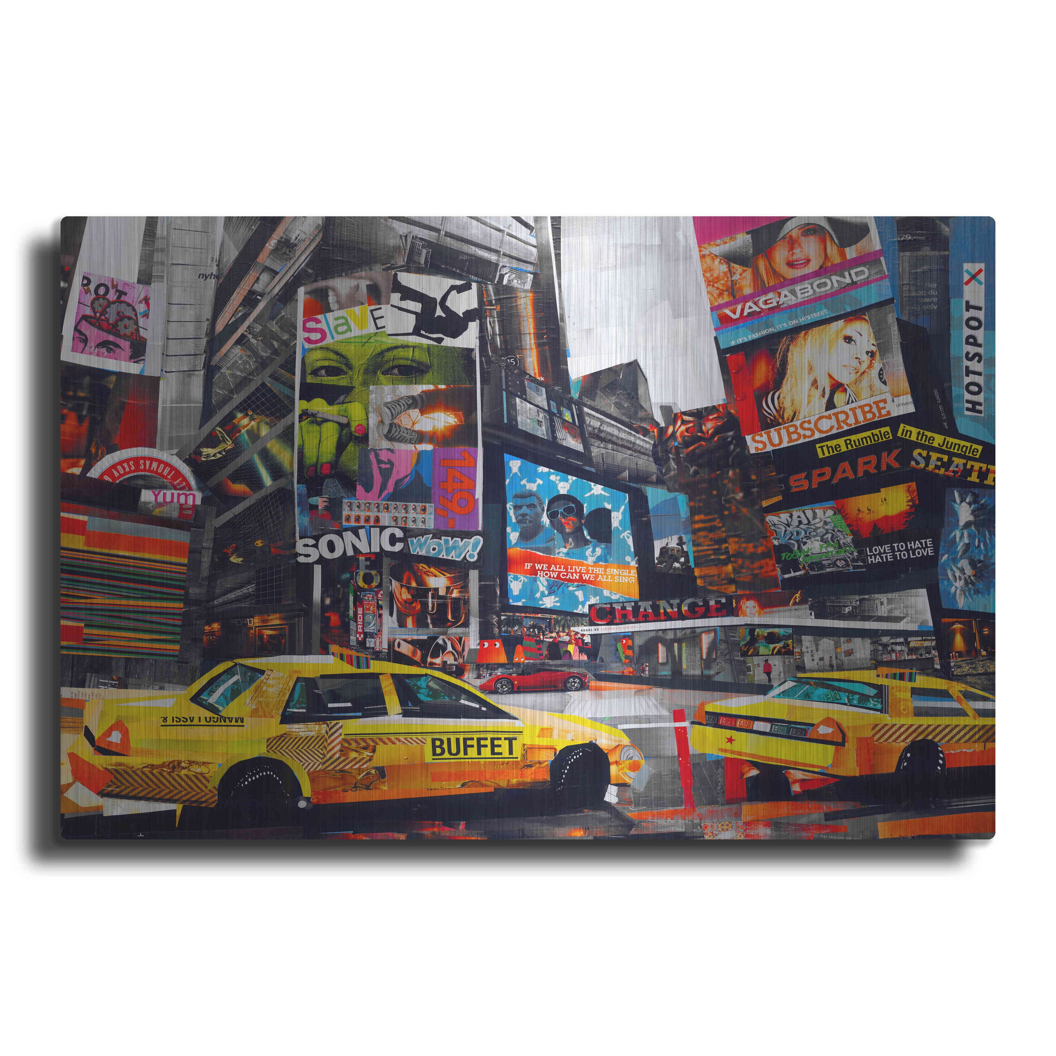 Luxe Metal Art 'Downtown' by Grey, Metal Wall Art, 24"x16" - Walmart.com