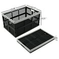 Qqbine 42 Liter Large Stackable Plastic Crate, Collapsible Storage ...