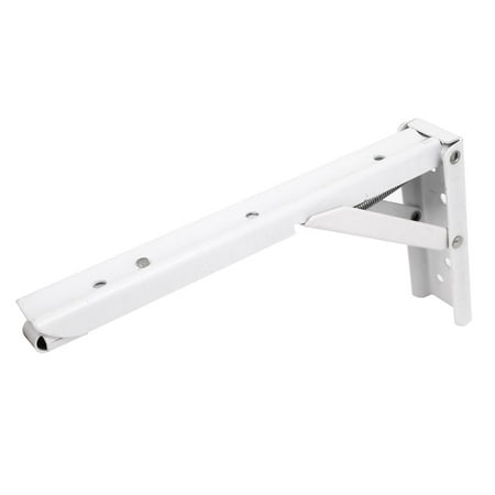 Wall Mount 20x11cm Self Lock Spring Loaded Foldable Shelf Bracket Brace ...