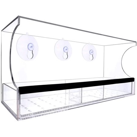 Bird Feeder Bird Feeders for Outside,Acrylic Transparent Window Large ...
