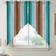 Brown Blue Striped Swag Curtain Valance for Window 2 Panels Modern ...