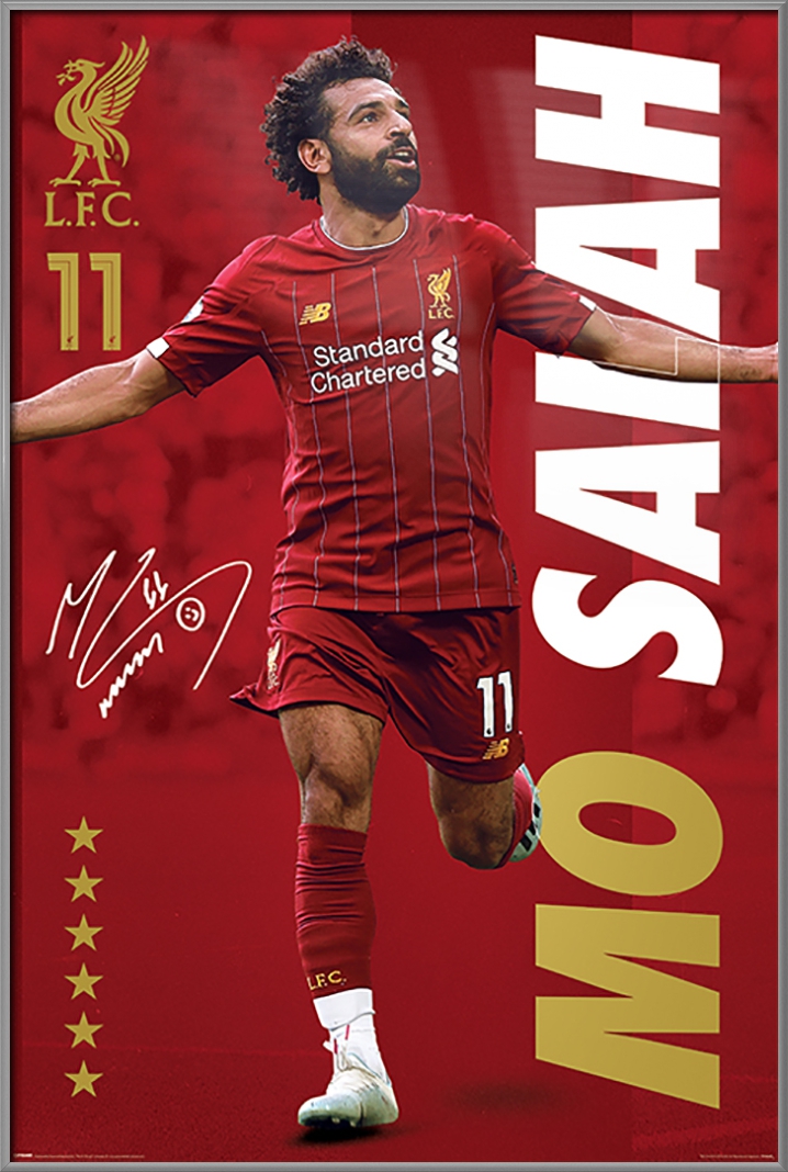 Fc Liverpool - Framed Soccer Poster (Mo Salah - Signature) (Size: 24" X ...