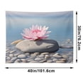 Chilfamy Pink Lotus Beach Rocks Polyester Wall Tapestry Anti Wrinkle ...